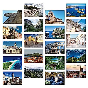 Dear Mapper Croatia Vintage Landscape Postcards Pack 20pc/Set Postcards from Around the World Greeting Cards for Business World Travel Postcard for Mailing Decor Gift