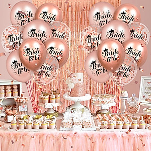24 Pcs Rose Gold Bride To Be Balloons Bachelorette Party Decorations Rose Gold Bridal Shower Balloons Bachelorette Balloons for Wedding Bridal Shower Engagement Bachelorette Party Supplies