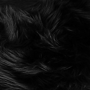 Faux Fake Fur Long Pile Luxury Shaggy/Craft, Sewing, Cosplay, Costume, Decorations / 60" Wide/Sold by The Yard (Black, Shaggy 1.5" Pile)