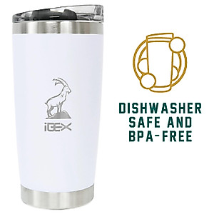 iBEX Tumbler 20 oz Stainless Steel Vacuum Insulated Tumbler With Magnetic Slider Lid (White)