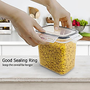 DDF iohEF 24 Pack Cereal Containers Storage Set, Airtight Food Containers, Kitchen Pantry Organization and Storage, BPA Free Plastic, for Pasta, Flour, Snack - Includes Labels, Marker & Spoons Set