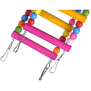 SONYANG Wood Climbing Ladder Toy for Bird Parrot Budgie Parakeet Cockatiel Macaw African Grey Cockatoo Cage Perch