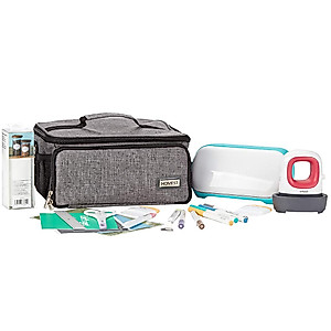 HOMEST Carrying Case for Cricut Joy and Cricut Easy Press Mini, Portable Tote Storage Organizer Bag with Handle for Pens and Craft Tool Set, Purple