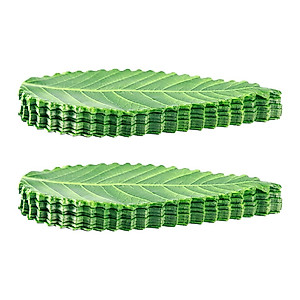 Operitacx 200pcs Artificial Leaf Sushi Plate Decoration Fake Green Leaves Sashimi Serving Tray Sushi Dish Platter Ornaments for Japanese Restaurant Decor