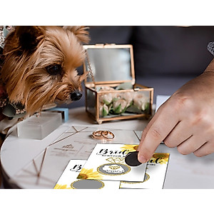 Bridal Shower Scratch Off Games, Bridal Shower Decorations, Sunflower Floral Bridal Raffle Lottery Tickets Cards for Bridal Shower Bachelorette Party Wedding Engagement Party, Set of 50 Cards (a13)