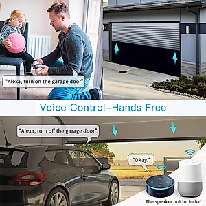 LoraTap Smart WiFi Garage Door Opener Controller, Wireless Remote Control Switch Timer Open/Close Monitor, Smart Life App Control, Voice Control, Works with Alexa and Google Home, No Hub Required
