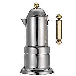 Espresso Maker,Coffee Maker Stove top with Safety Valve 4 Cups Stainless Steel Electric Stovetop Moka Pot