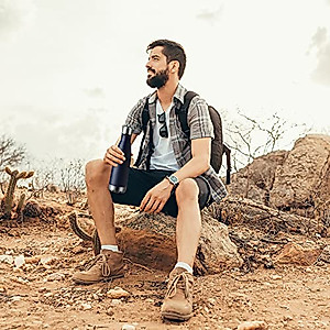 MEWAY 17oz Sport Water Bottle 4 Pack Vacuum Insulated Stainless Steel Sport Water Bottle Leak-Proof Double Wall Cola Shape Water Bottle (Purple/Light Blue/Navy/Rose Gold, 4 Pack)