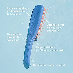 Tangle Teezer Ultimate Detangler Brush Duo, Dry & Wet Hair Brush, Eliminates Knots & Reduces Breakage for All Hair Types, Apricot Blaze and Denim Blues