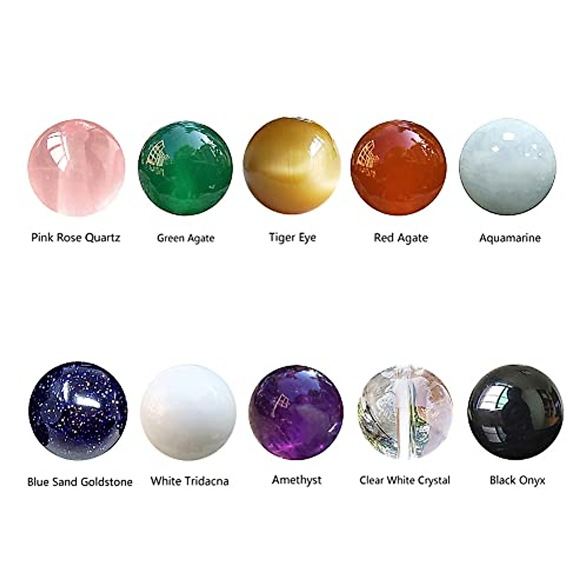 Chengmu 8mm Stone Beads Kit for Jewelry Making 230pcs Natural Gemstone Amethyst Agate Onyx Crystal Tiger Eye Round Loose Beads Set for Bracelet Necklace Color 1