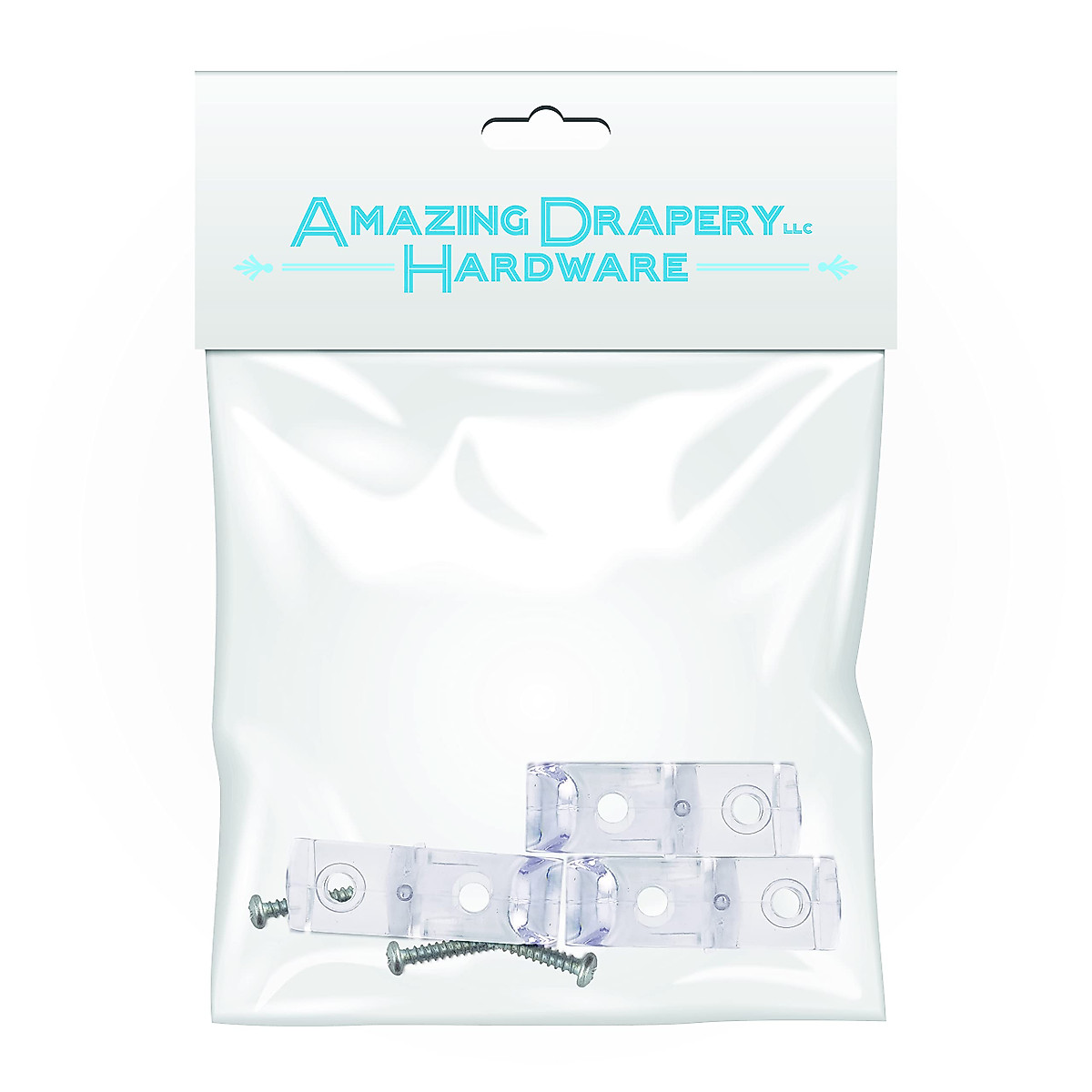 Amazing Drapery Hardware Clear Cord Guides, Set of 3 (Screws Included), for Roller and Roman Shades - Child and Household Safety Solution