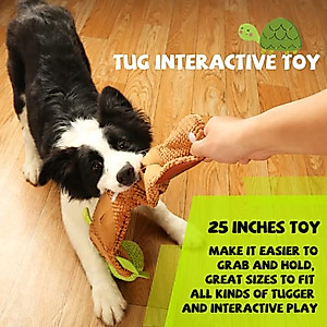 lilfrd Dog Puzzle Toys - Enrichment Treat Dispensing Squeaky Crinkle Snuffle Smart Dog Toy, Dog Toys for Boredom and Stimulating, Durable Plush Toys for Large Medium Small Dog Puppy - Turtle