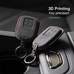 FDAIUN Three-dimensional Car Key Bag Key Chain Holder For Honda Key Fob Holder Auto Key Case Protector (Grey)