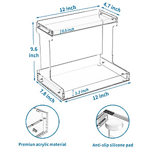 AITEE 2-Tier Bathroom Counter Organizer Acrylic Bathroom Countertop Organizer Clear Bathroom Organizer Shelf Vanity Tray Cosmetic Skincare Home Storage Organization for Bathroom Kitchen Bedroom