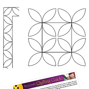 Quilting Stencils for Machine and Hand Quilting - 2 Reusable Framed Seed and Pumpkinseed Design Plastic Quilt Template for Borders, Background, Block Patterns, Stencil Set Includes Guide