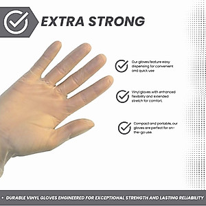 Shamrock Vinyl Medical Clear Disposable Gloves - 4 mil, Powder-Free, Thin, Large, 20213