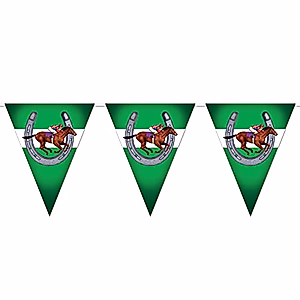 Beistle Horse Racing Pennant Banner, 11" x 12', Multicolor