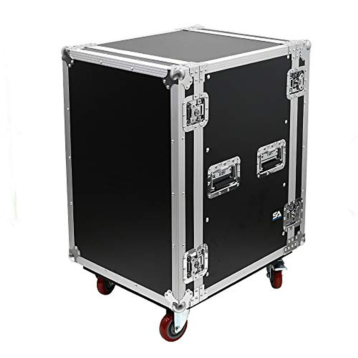 Seismic Audio - SA-PTR-16UC - 16 Space Pro Audio DJ Road Rack Case with Casters - 16U Pro Tour Grade Rack