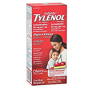 Infants' Tylenol Acetaminophen Liquid Medicine, Cherry, 2 fl. oz (Pack of 6)
