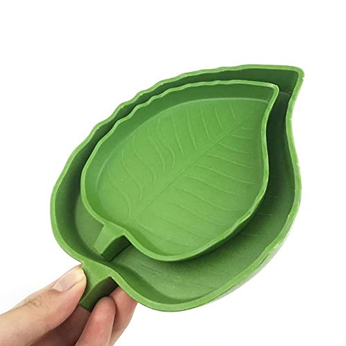 DIEWU Leaf Shape Bowl for Reptile, Food Water Bowl Plate Dish for Tortoise Snake Crawl Pet Drinking and Eating(S)
