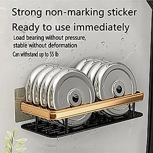 HONGXILONG Shower caddy Bathroom shelves,Space Aluminum shower shelves,No Drilling Adhesive Wall Mounted Bathroom Organizer - 2-Pack (Champagne Gold)