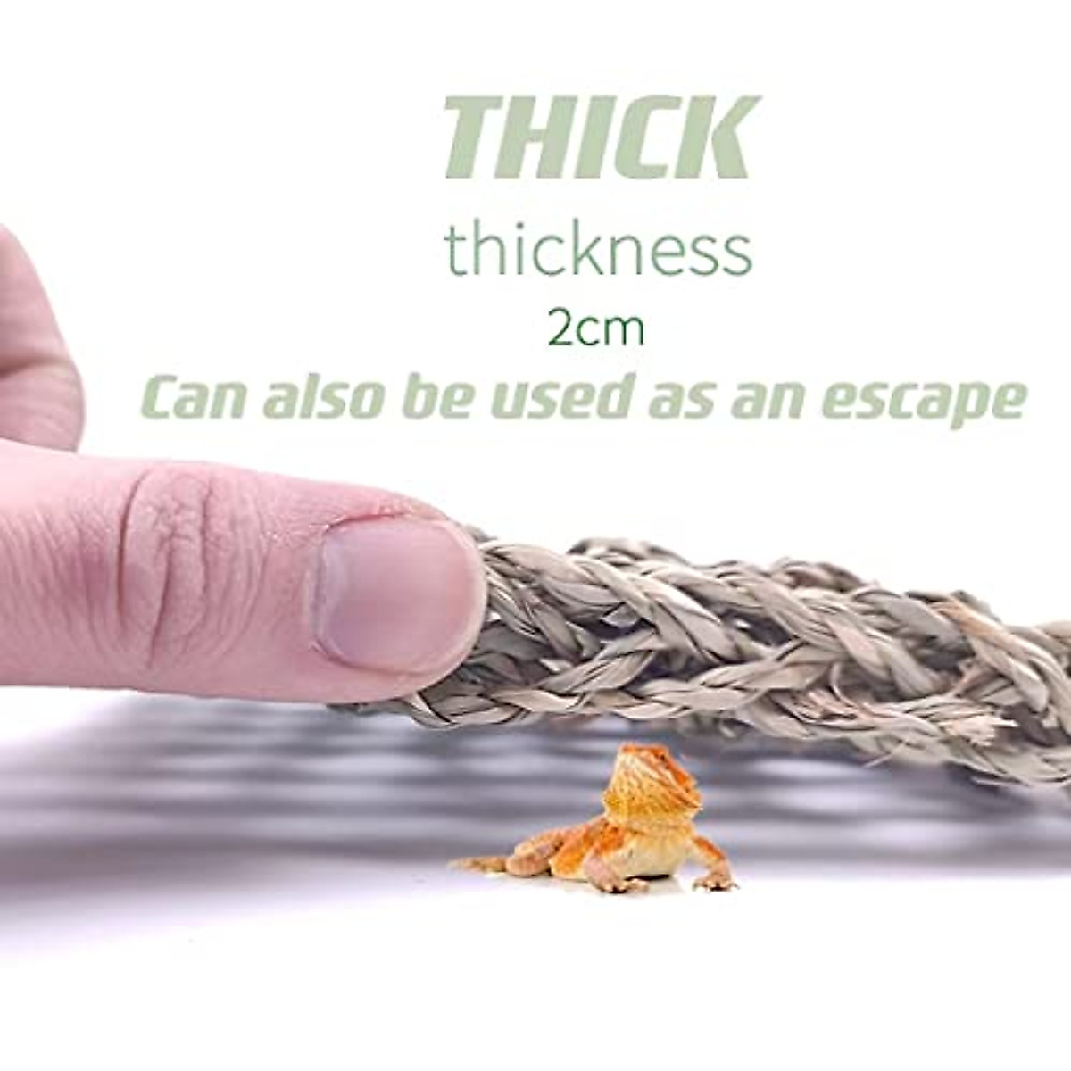 2 Pack Reptile Lizard Bearded Dragon Hammock,Reptile Lounger,100% Natural Grass Fibers Hammock Bed for Bearded Dragons, Geckos, Iguanas, Hermit Crabs (Triangular + Rectangle)