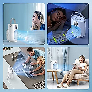 Portable Air Cooler Fan - HiAir Desktop Air Cooling Fan Evaporative Air Cooler, 3S Fast Cooling & Super Quiet, Bedroom Cooler with Large Water Capacity, Easy Use Mini Air Conditioner for Home Bedside