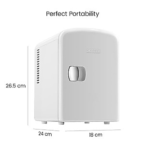 Chefman - Iceman Mini Portable White Personal Fridge Cools Or Heats & Provides Compact Storage For Skincare, Snacks, Or 6 12oz Cans W/ A Lightweight 4-liter Capacity To Take On The Go