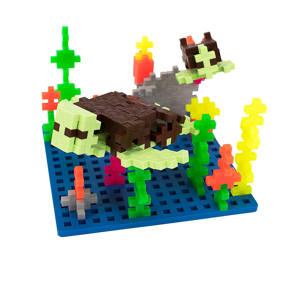 PLUS PLUS – Blue Baseplate, 12 Pack – Base Accessory for Building and displaying Creations, 4.5 X 4.5 inches, Construction Building STEM | STEAM Toy for Kids