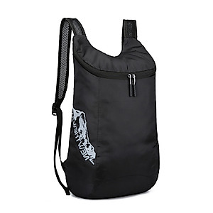 kingsea Foldable Backpack,Lightweight Packable High capacity Backpack for Travel Camping Hiking Outdoor Sports Daypack (Black)