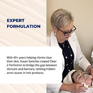 Exfoliating Facial and Body Scrub by Clear 2 Perfection, Esthetician Developed, Perfect for Bacne, Exfoliates & Clears Breakouts