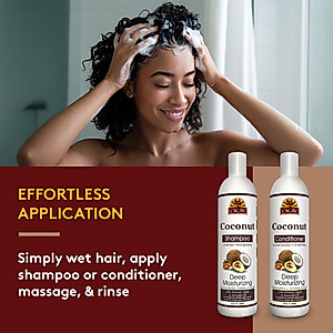 OKAY-Shampoo and Conditioner Coconut Hair Care Set Deep Moisturizing- Set Of 2 X 12 Oz
