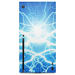 GNG Blue Electric Skins Compatible with Xbox Series X Console Decal Vinal Sticker + 2 Controller Set