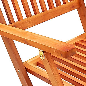 vidaXL Folding Patio Chairs 2 pcs Constructed from Solid Eucalyptus Wood - Weather-Resistant, Oil Finished Surface, Contemporary Style for Garden, Terrace or Patio