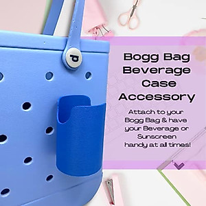 BAGLETS - Can Drink & Water Bottle Holder Charm Accessory Compatible with Bogg Bags - Keep Bottles or Drink Cans Handy with your Tote Bag - Fits Inside or Outside of the Bag – Made in USA - Blue