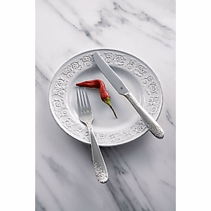 DANIALLI Imperial Silverware Set - 18/10 Stainless Steel Flatware Set for Elegant Dining - Dishwasher Safe Cutlery Set - Floral Silverware Set (20-Piece)