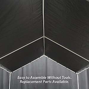 King Canopy Original 10-Feet by 20-Feet, 1 3/8-Inch Steel Frame, 6-Leg, Carport, Grey, KMK1PCS