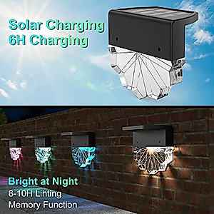 Solar Lights Outdoor, Firturezir 6 Pack LED Solar Fence Lights Garden Deck Lights Outdoor Decorative for Pathway, Yard, Patio, Stairs, Step and Fences