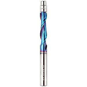 Upcut Spiral Flush Trim Router Bit, 1/4 Inch Shank Solid Carbide Flush Trim Router Bits Spiral with Nano Coated by EANOSIC (1/4" Shank Up-Cut)