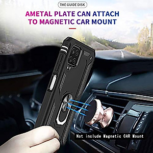 LeYi for Samsung Galaxy A12 Case, Samsung Galaxy A12 Phone Case with [2 Pack] Tempered Glass Screen Protector, [Military-Grade] Ring Kickstand Phone Case for Samsung A 12 5G, Black