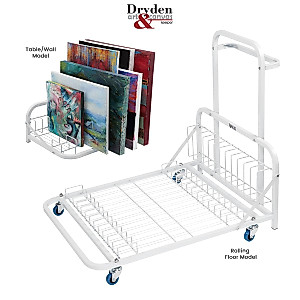 Dryden Art and Canvas Keeper - Small Table Model with Wall Mount for Storage, Organization and Transport of Canvases, Frames, and Panels - Small - 15x19x8.75"