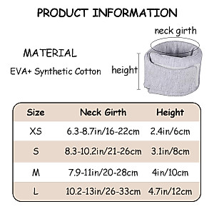 MANON ROSA Cat Neck Brace Elizabethan Collar for Pet After Surgery Recovery Adjustable Breathable Neck Cervical Cone for Small Medium Dogs Puppies Kittens with Spinal IVDD Issues (Medium,Grey)