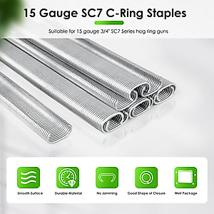 China-top Silver SC7 15 Gauge 3/4'' Crown C Ring Staples C-Rings Hog Rings