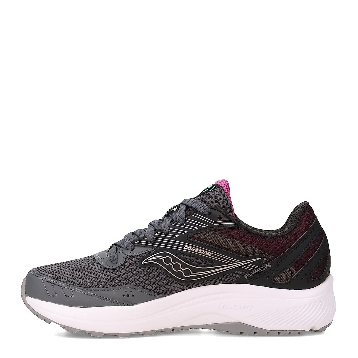 Saucony Women's Cohesion 15 Running Shoe, Shadow/Razzle, 9