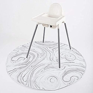BooginHead SplatMat 52" Extra Large Waterproof Floor Mat for Under High Chair, Marble Swirl