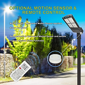 Hylele LED Parking Lot Lights 300w-240w-200w turnable 5700k/5000K/4000K Adjustable Dusk-to-Dawn Photocell Outdoor IP65 Commercial Street Area Lighting 1 Pack (Optional Motion Sensor, Extra Purchase)