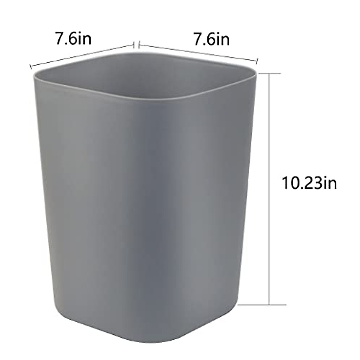 Besli 2 Gallon Small Trash Can Garbage Can Wastebasket for Bathroom Bedroom Kitchen Office,Pack of 3 (Gray)