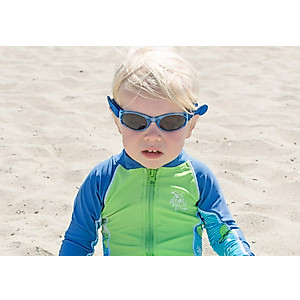 Tuga Baby/Toddler UV 400 Sunglasses w/ 2 Straps & Case, Blue