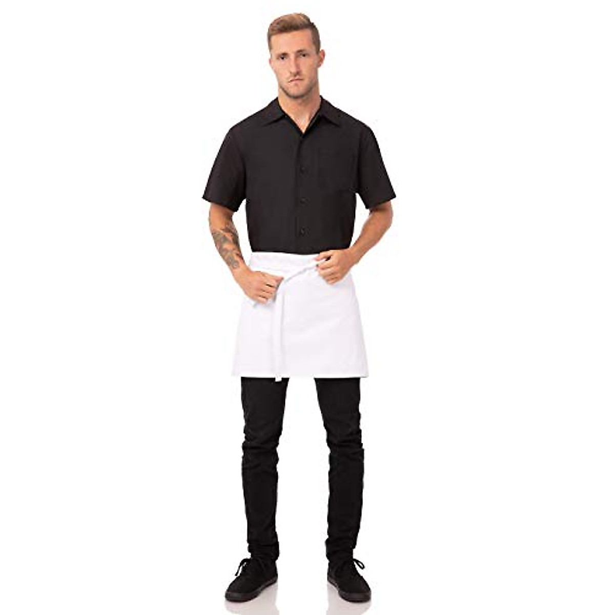 Chef Works Unisex Four-Way Apron, White, One Size