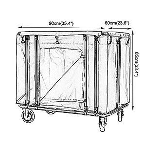 ZYLEDW Trolleys,Kitchen Storage Hand Trucks, Laundry Sorter Storage Cart,Laundry Basket,Service Trolley with Wheels,Stainless Steel Frame/Brown/Large
